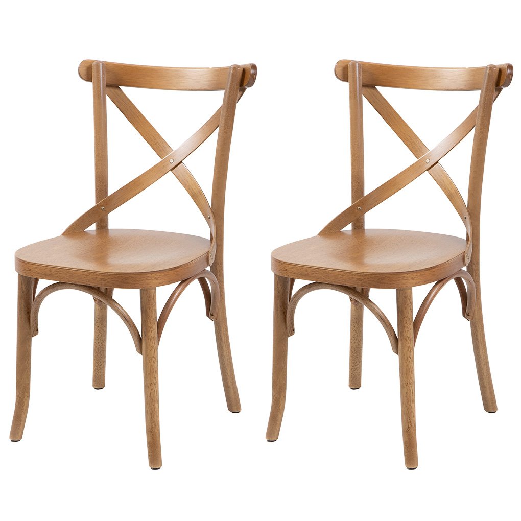 Kit 2 Cadeiras Luna madeira maciça Natural